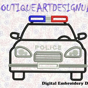 Police Car Applique Embroidery Designs, Police Embroidery Designs ...