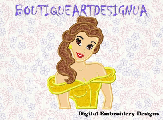 Princess Applique Machine Embroidery Design Beauty Princess | Etsy