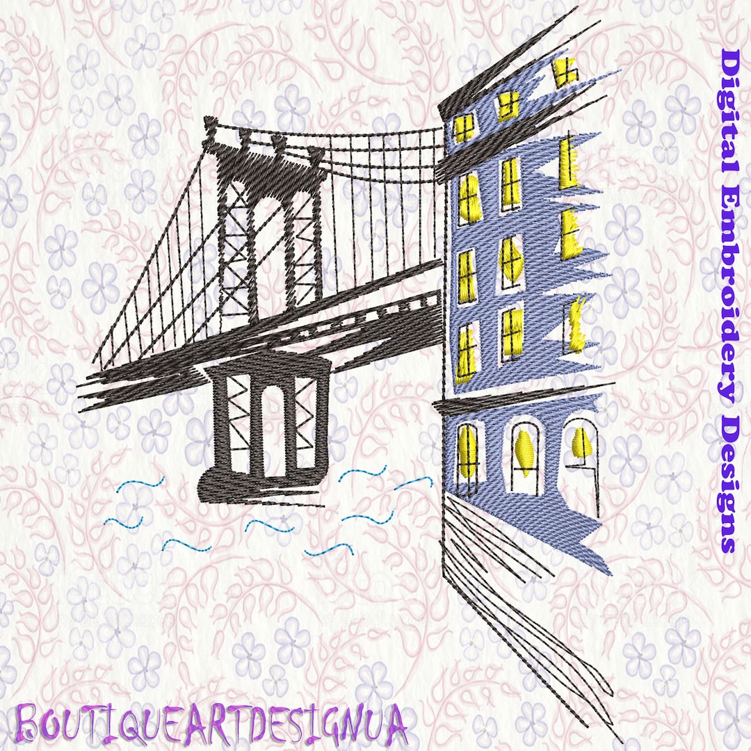 Bridge Stitch Machine Embroidery Designs, New York, City, Embroidery ...