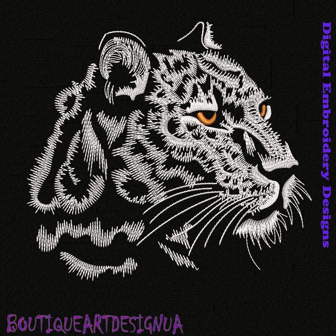 Leopard Outline Stitch Embroidery Designs, Leopard Embroidery Designs ...
