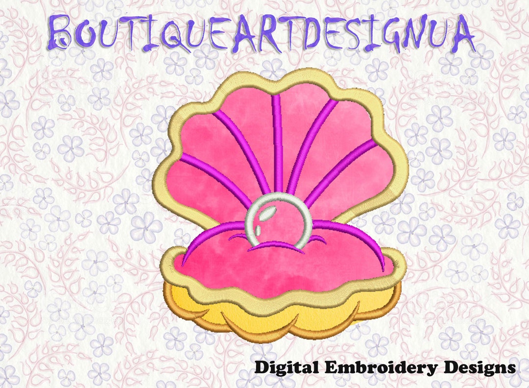 Pearl, Shell Applique Machine Embroidery Design, Sea Machine Embroidery ...