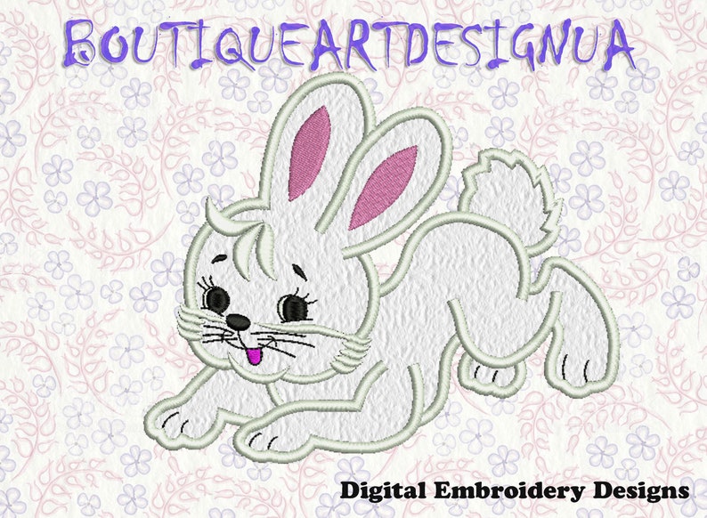 Rabbit Applique Machine Embroidery Design Bunny Machine - Etsy