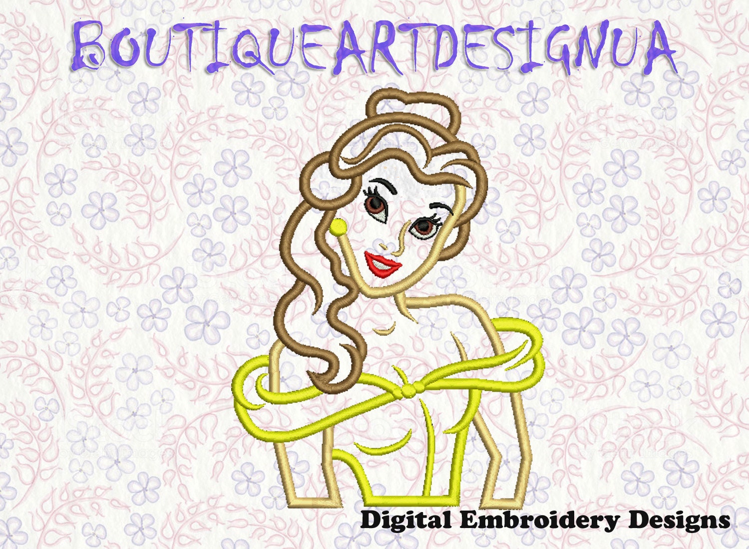 Princess Applique Machine Embroidery Design Beauty Princess | Etsy