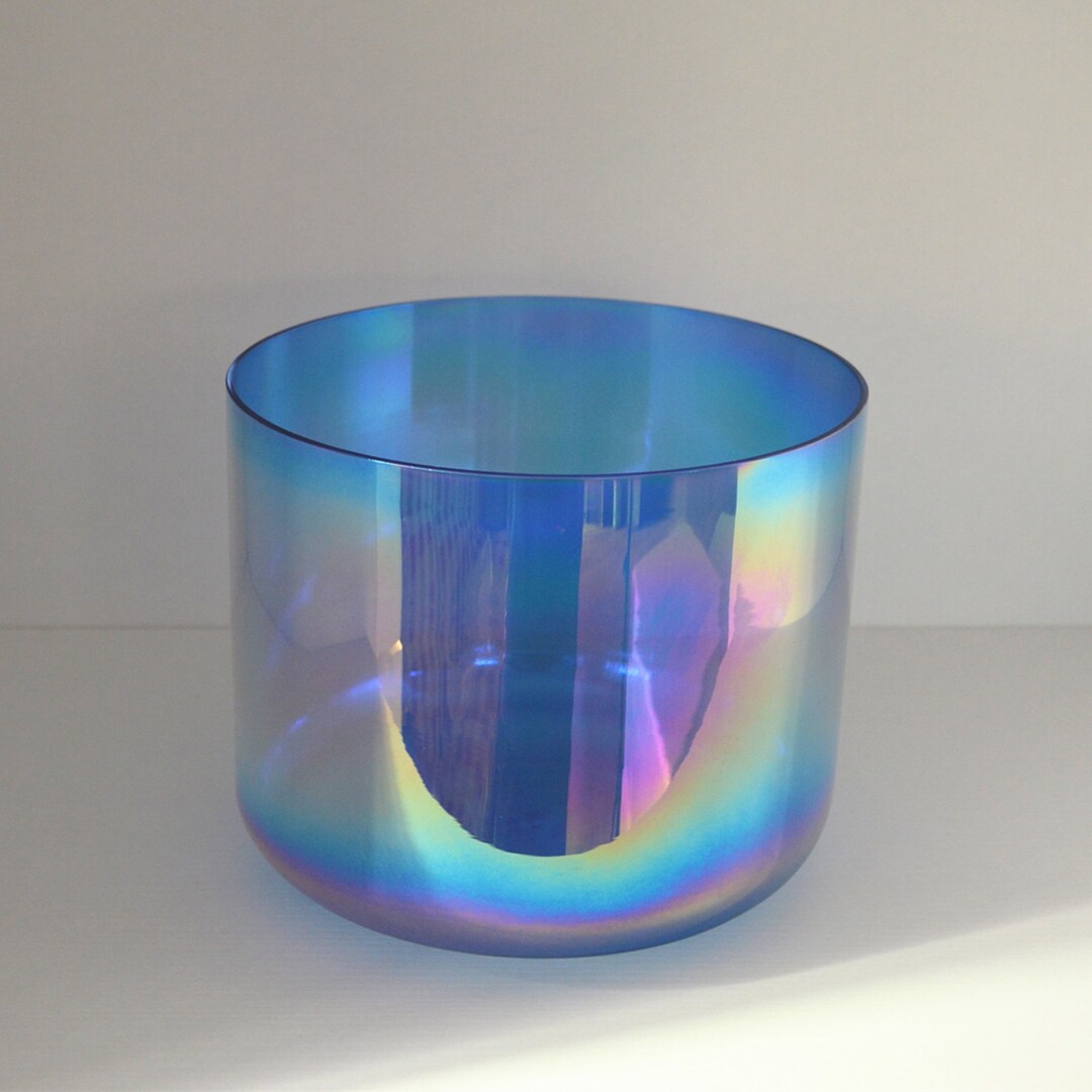Flat Bottom 432HZ Alchemy Blue 7.5'' G Note Crytal Sound Bowl With Free ...