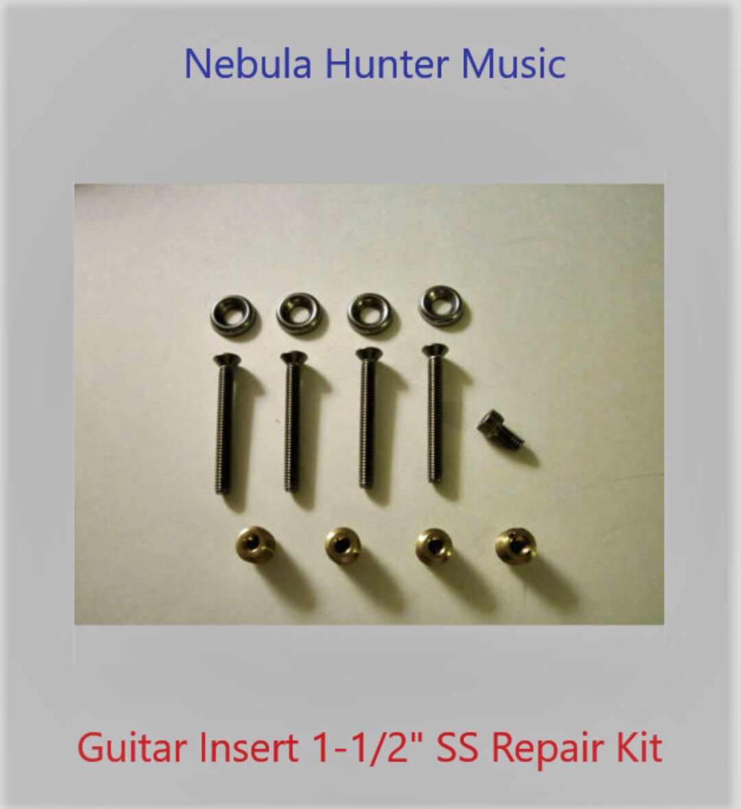 Guitar Neck Repair SS Oval Head Screws and Brass Inserts Kit 1-1/2" for ...