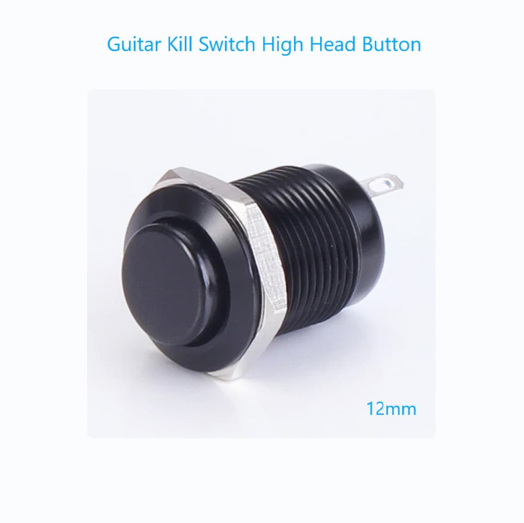 Guitar Kill Switch/cutoff 12mm Black Momentary High Head Push Button ...