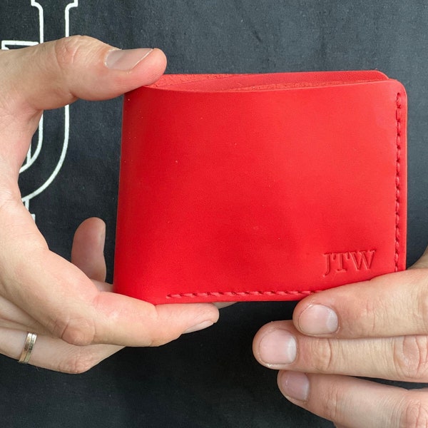 Red Leather Wallet - Etsy