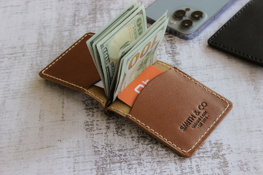Customized Leather Money Clip Wallet, Engraved Slim Design for ...