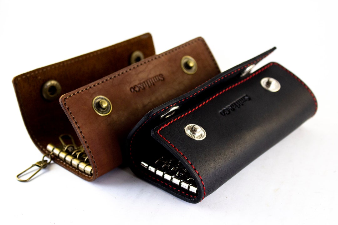 Personalized Key Case, Leather Key Case, Leather Key Wallet, Engraving ...