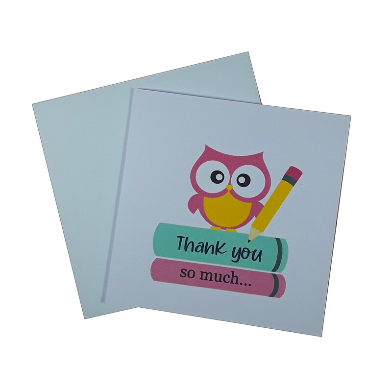 Cards for Teacher, Thank You, Pack of 8 Mini Cards, Cute Owl ...
