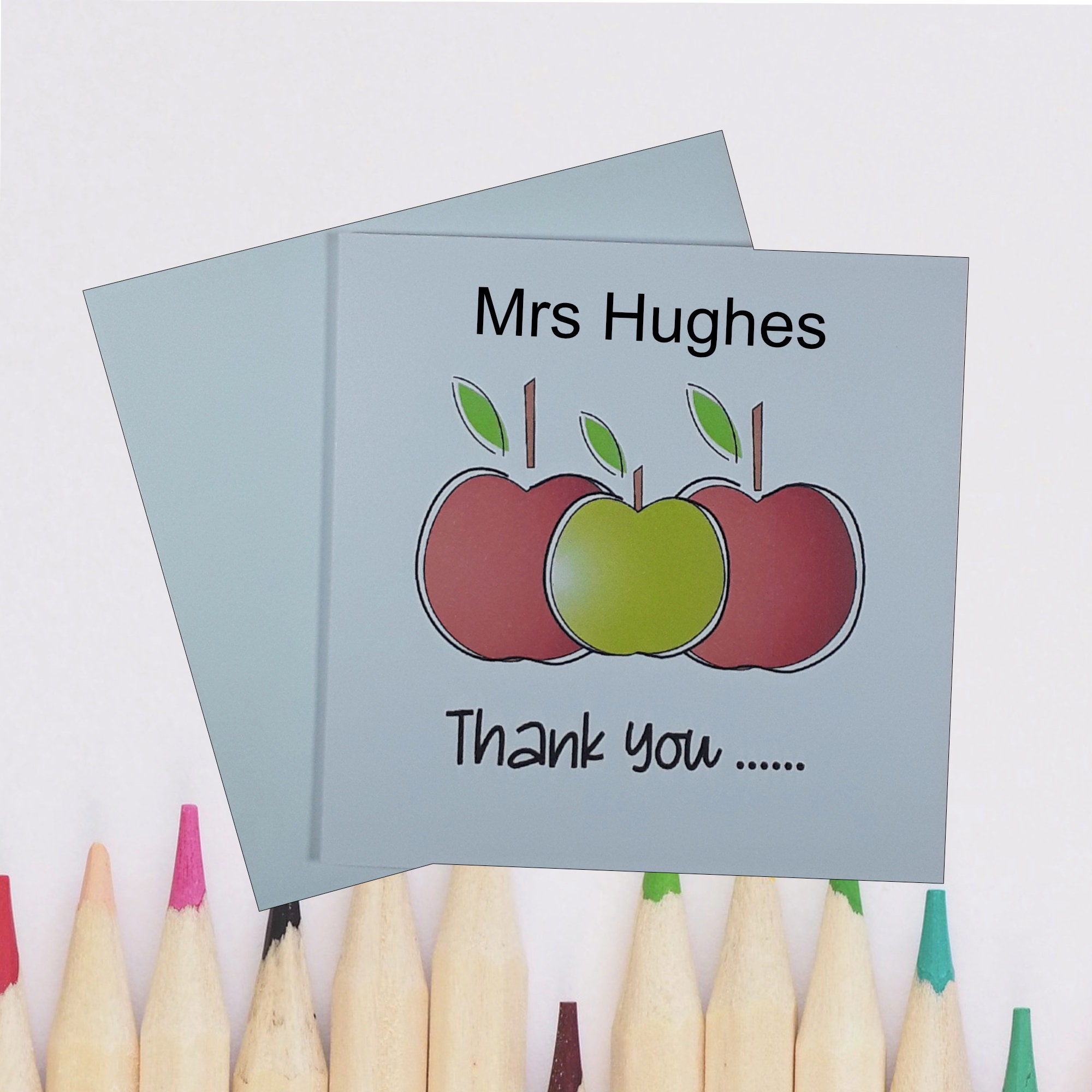 Pack of 8 mini Apple Thank you cards, Card for Teacher, Any occasion ...