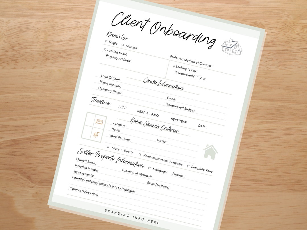 Realtor New Client Onboarding Template: Buyer & Seller Consultation ...