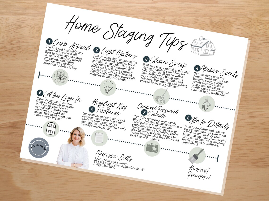Real Estate Staging Prep Flyer | Real Estate Marketing | Seller's Guide ...