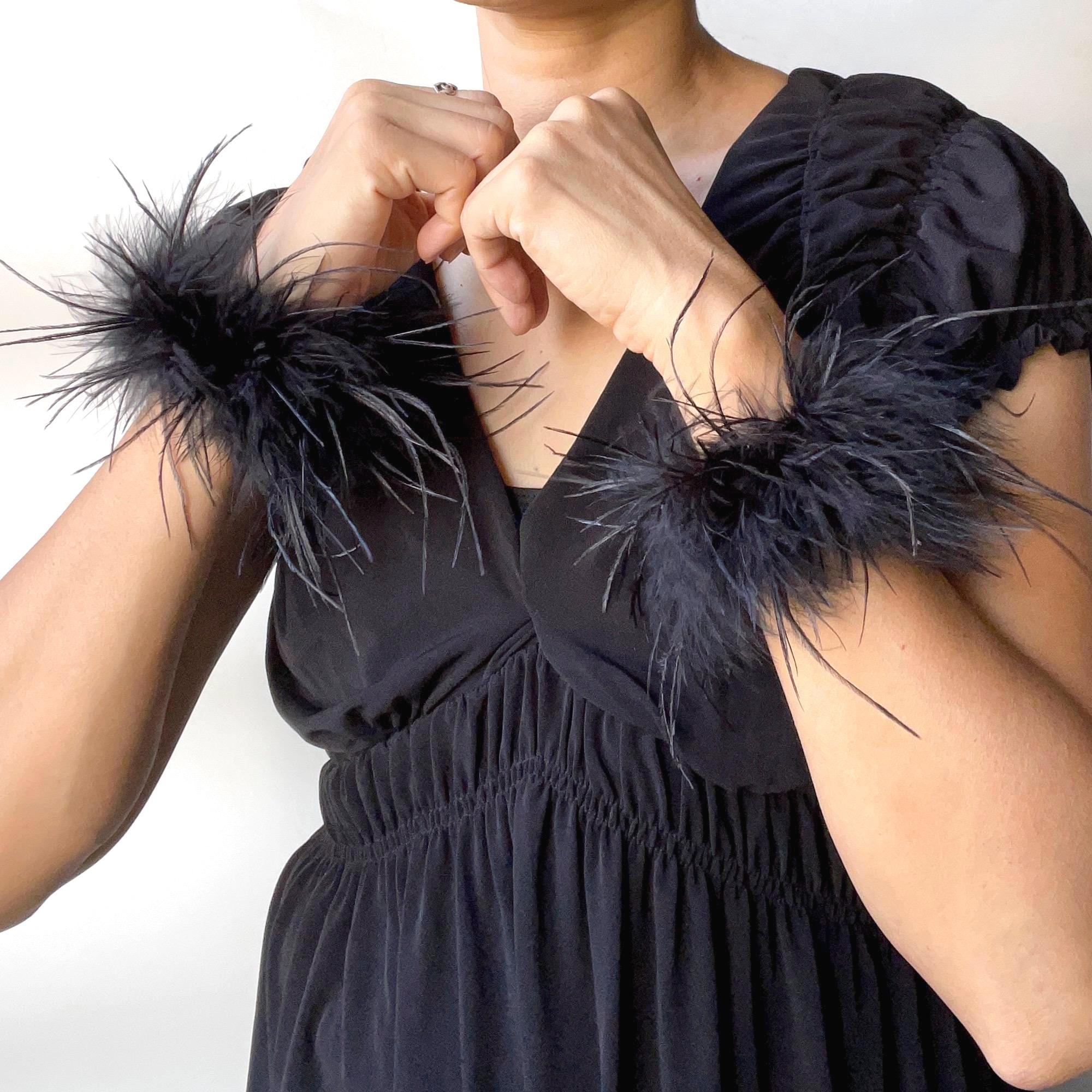 Black Ostrich Feather Cuff: Detachable Wrist Bracelet, Glam and ...