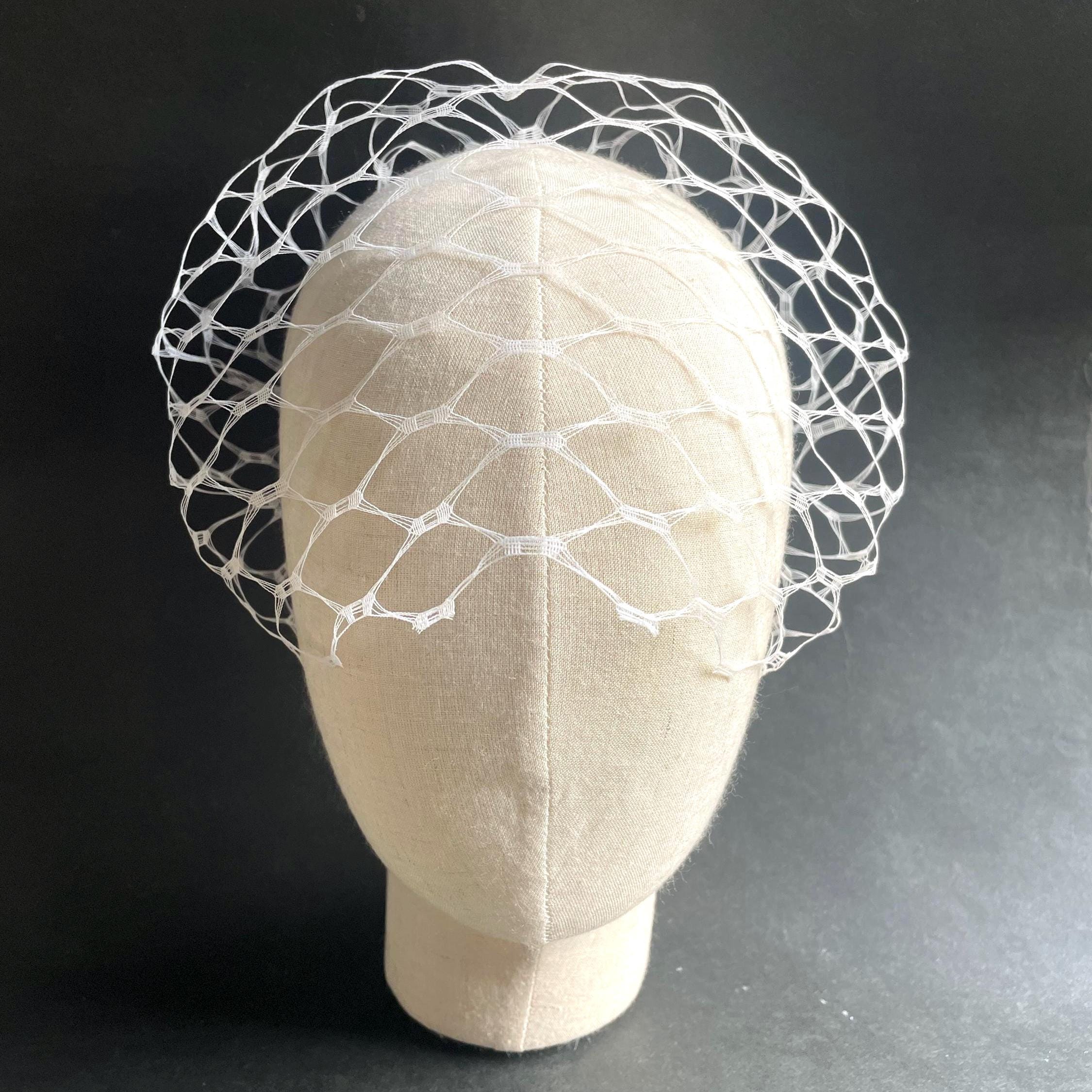 White Birdcage Veil, White Face Veil Wedding, Bachelorette Veil, Hens ...