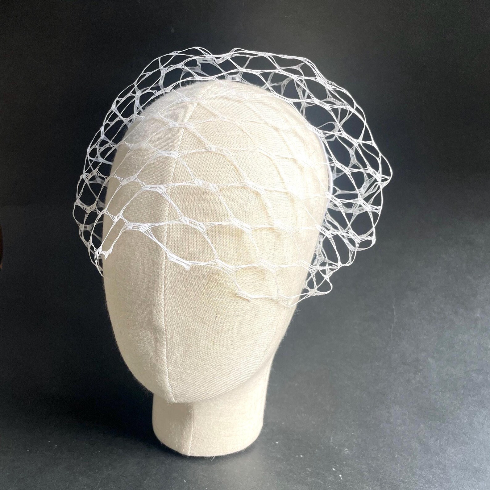 White Birdcage Veil, White Face Veil Wedding, Bachelorette Veil, Hens ...