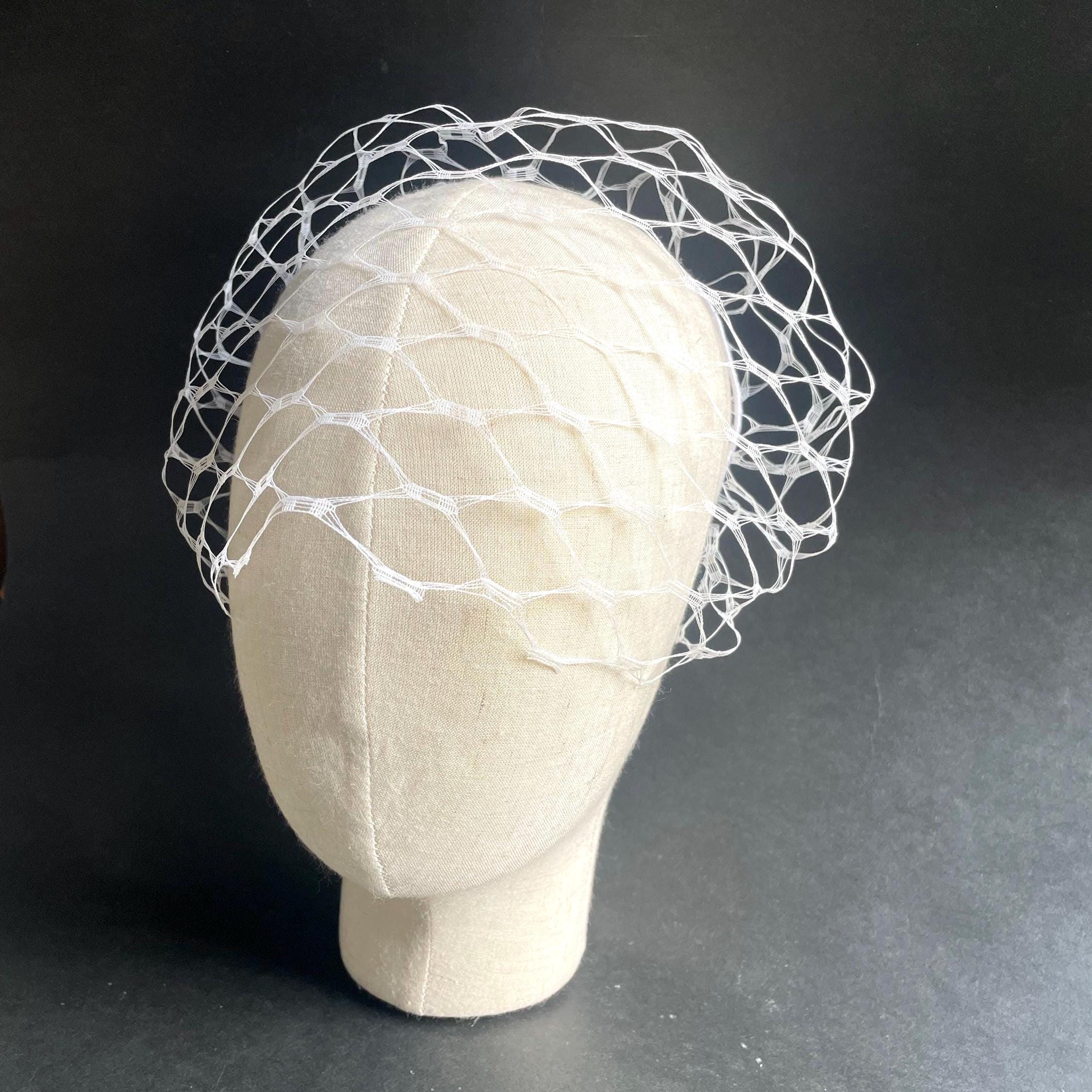 White Birdcage Veil, White Face Veil Wedding, Bachelorette Veil, Hens ...