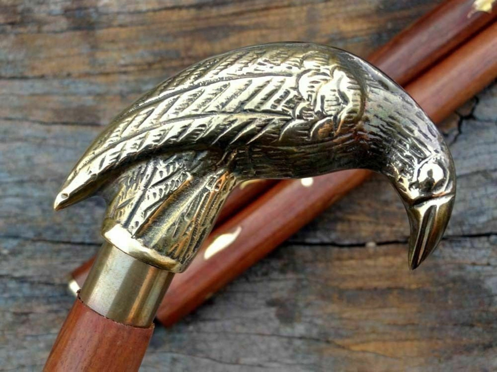 Walking Stick Cane Inlay Brass Engraved Walking Stick Antique - Etsy