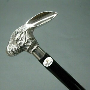Wooden Walking Stick , Victorian Rabit Head Handle Cane With Rabbit ...