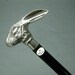 Wooden Walking Stick , Victorian Rabit Head Handle Cane With Rabbit ...