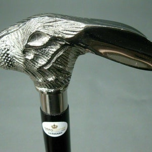 Wooden Walking Stick , Victorian Rabit Head Handle Cane With Rabbit ...