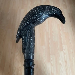 Rare Victorian CROW Handcrafted Walking Stick Cane-al Steampunk Handle ...