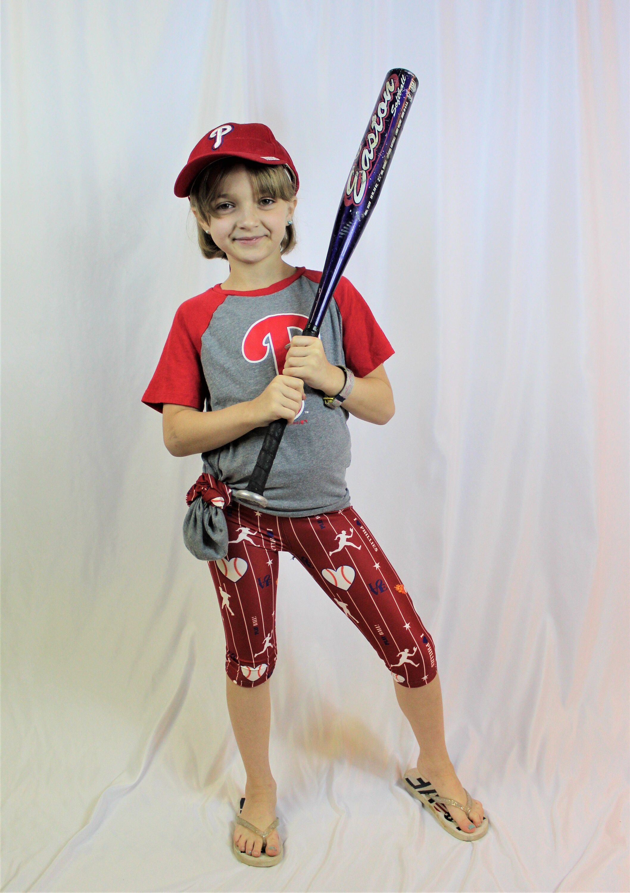 Phillies Inspired Red Girls Capris - Etsy España