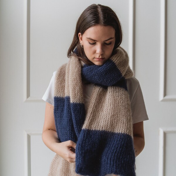 Blue Chunky Scarf - Etsy