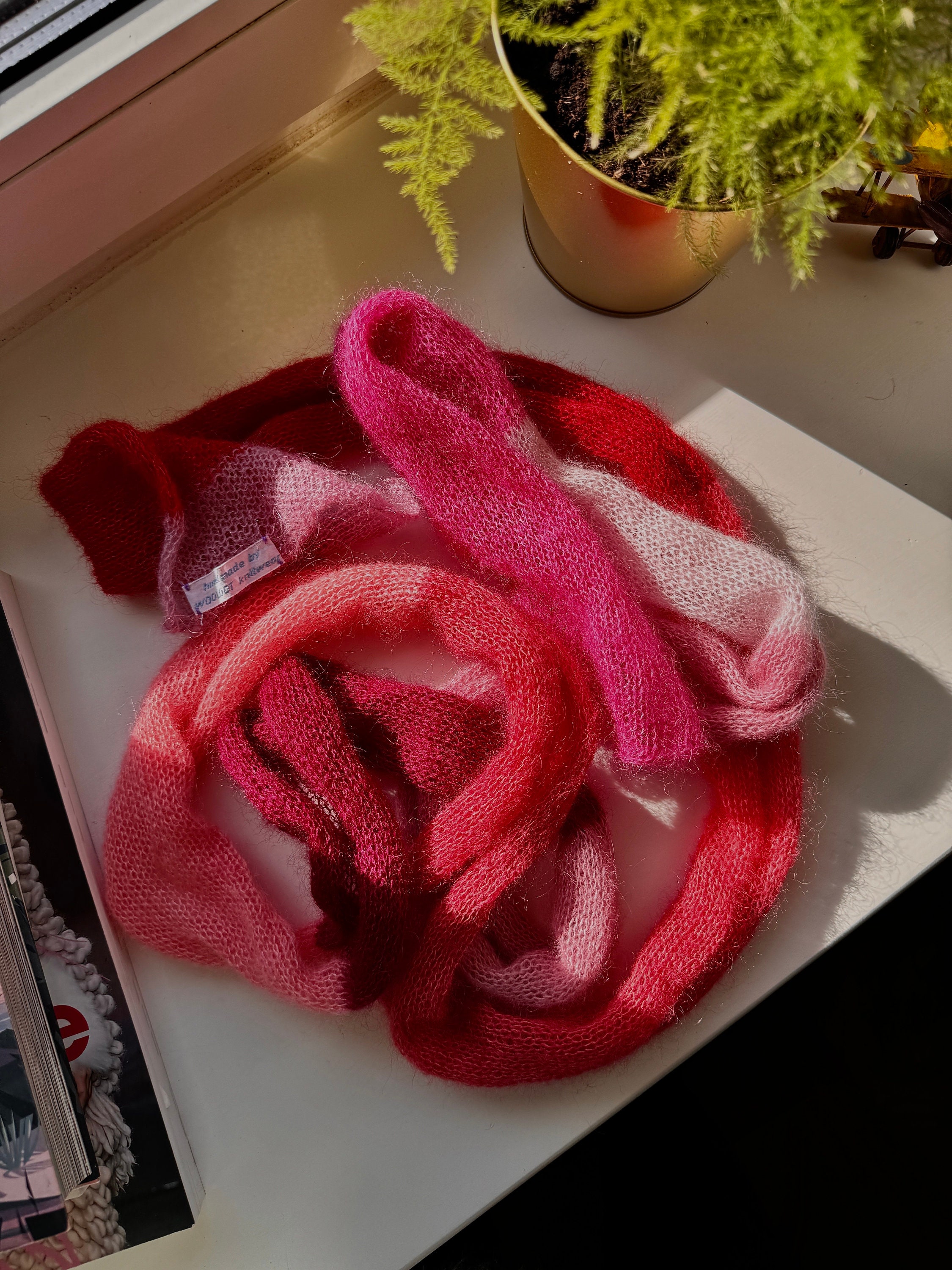Skinny Fluffy Mohair Silk Scarf Thin and Long Colourful - Etsy