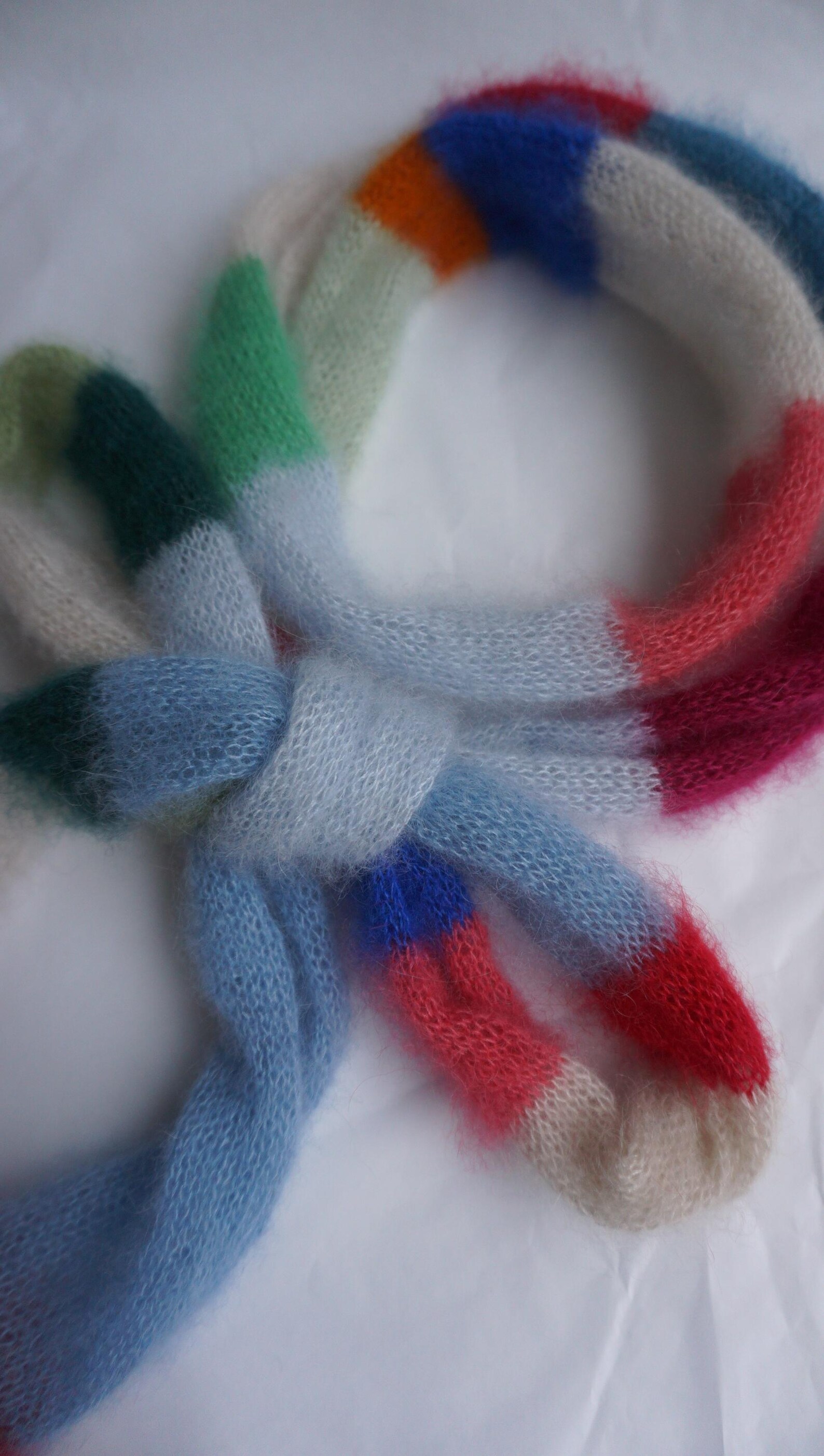 Skinny Fluffy Mohair Silk Scarf - Thin and Long - Multicolored ...