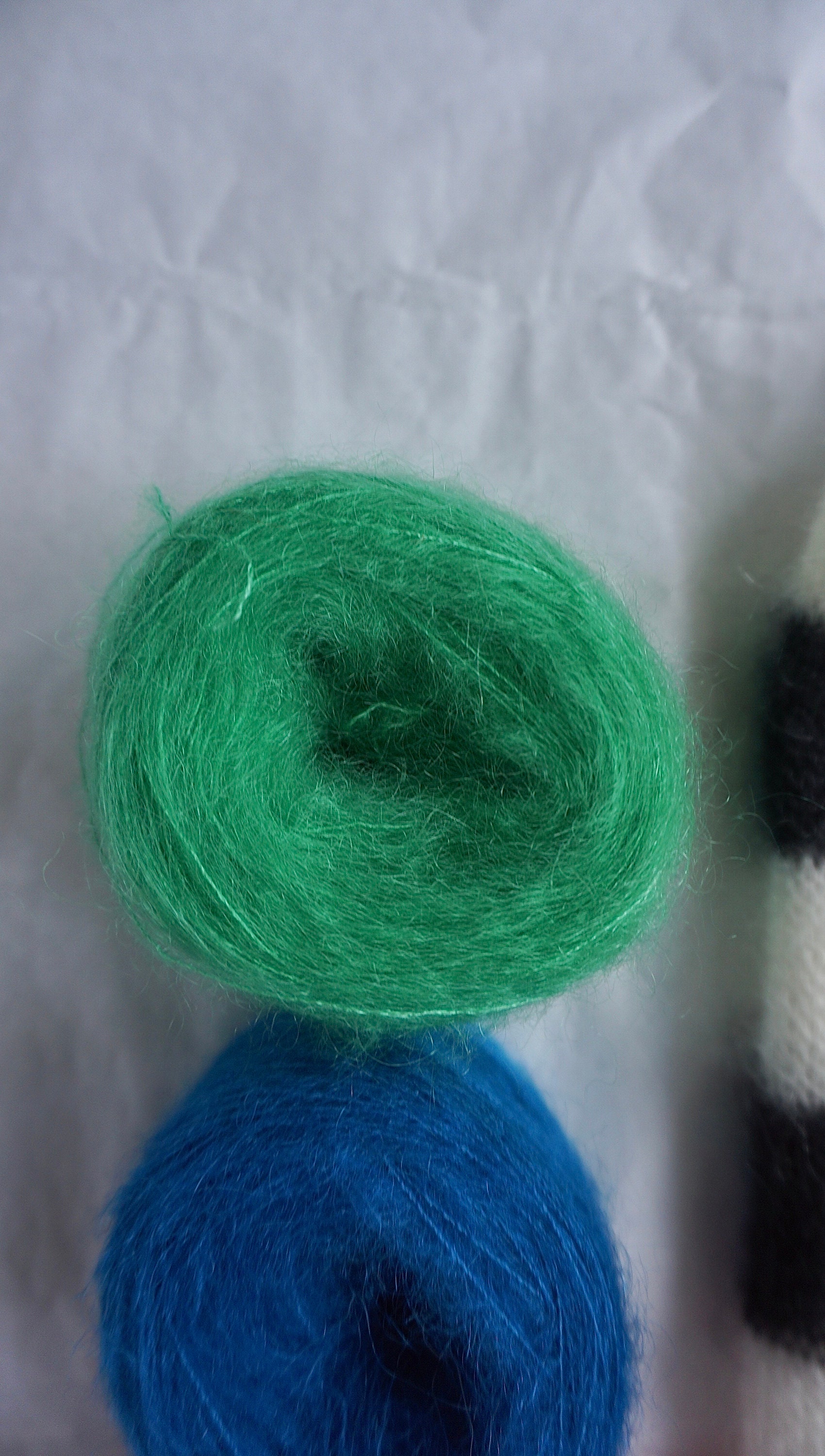 Skinny Fluffy Mohair Silk Scarf Thin and Long Black White Stripes ...