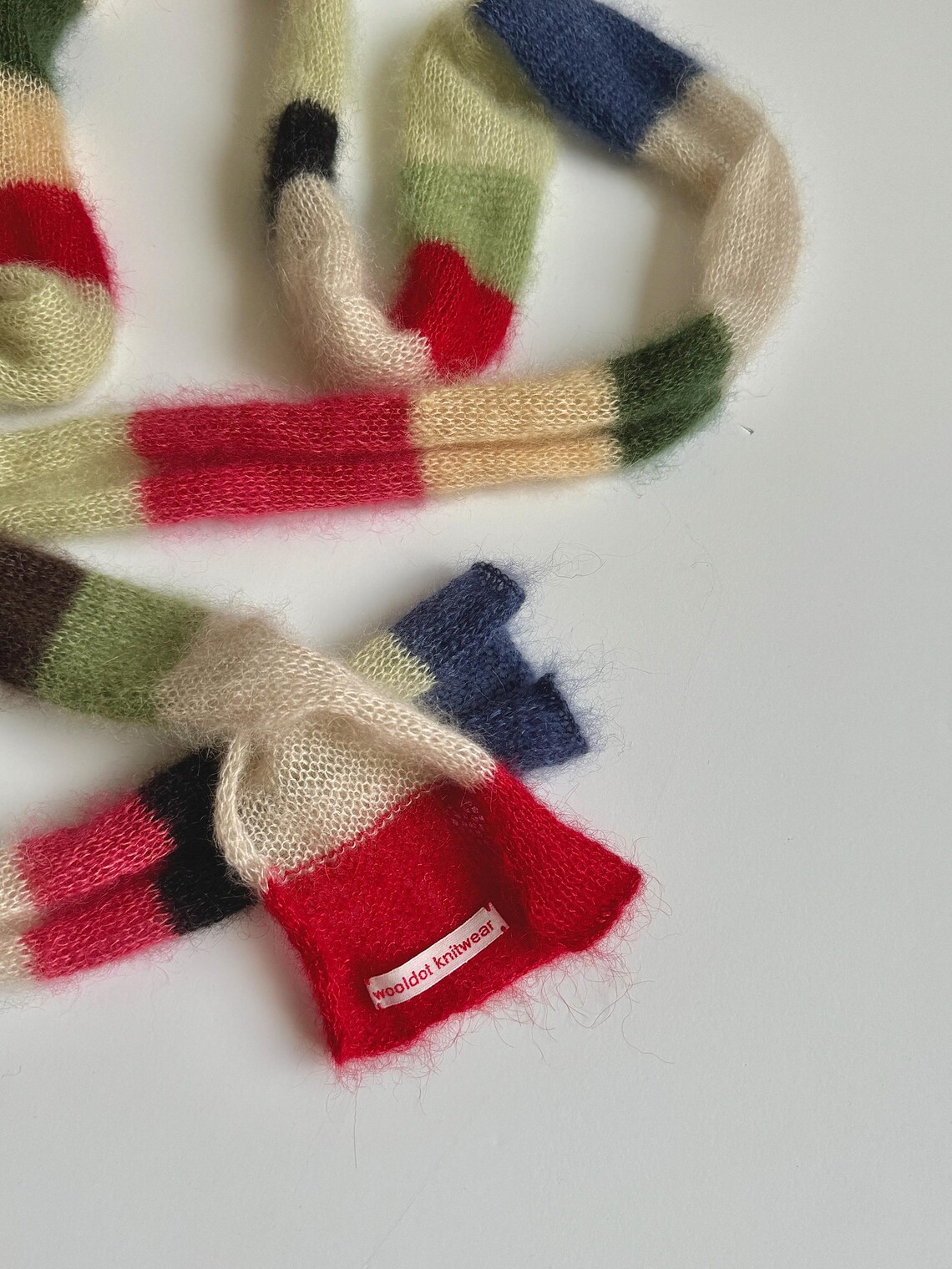 Skinny Fluffy Mohair Silk Scarf - Thin and Long - Multicolored ...