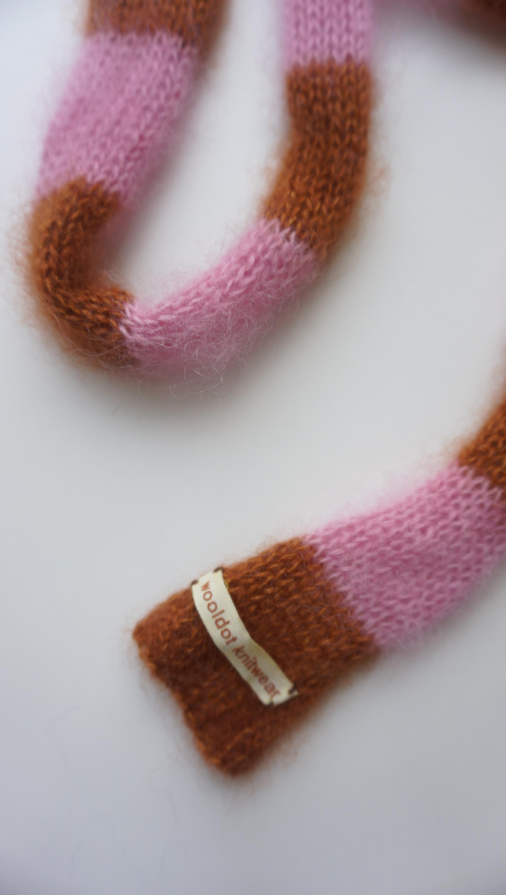 Small Skinny Fluffy Mohair Silk Scarf - Soft Thin Knitted Scarf - Pink ...
