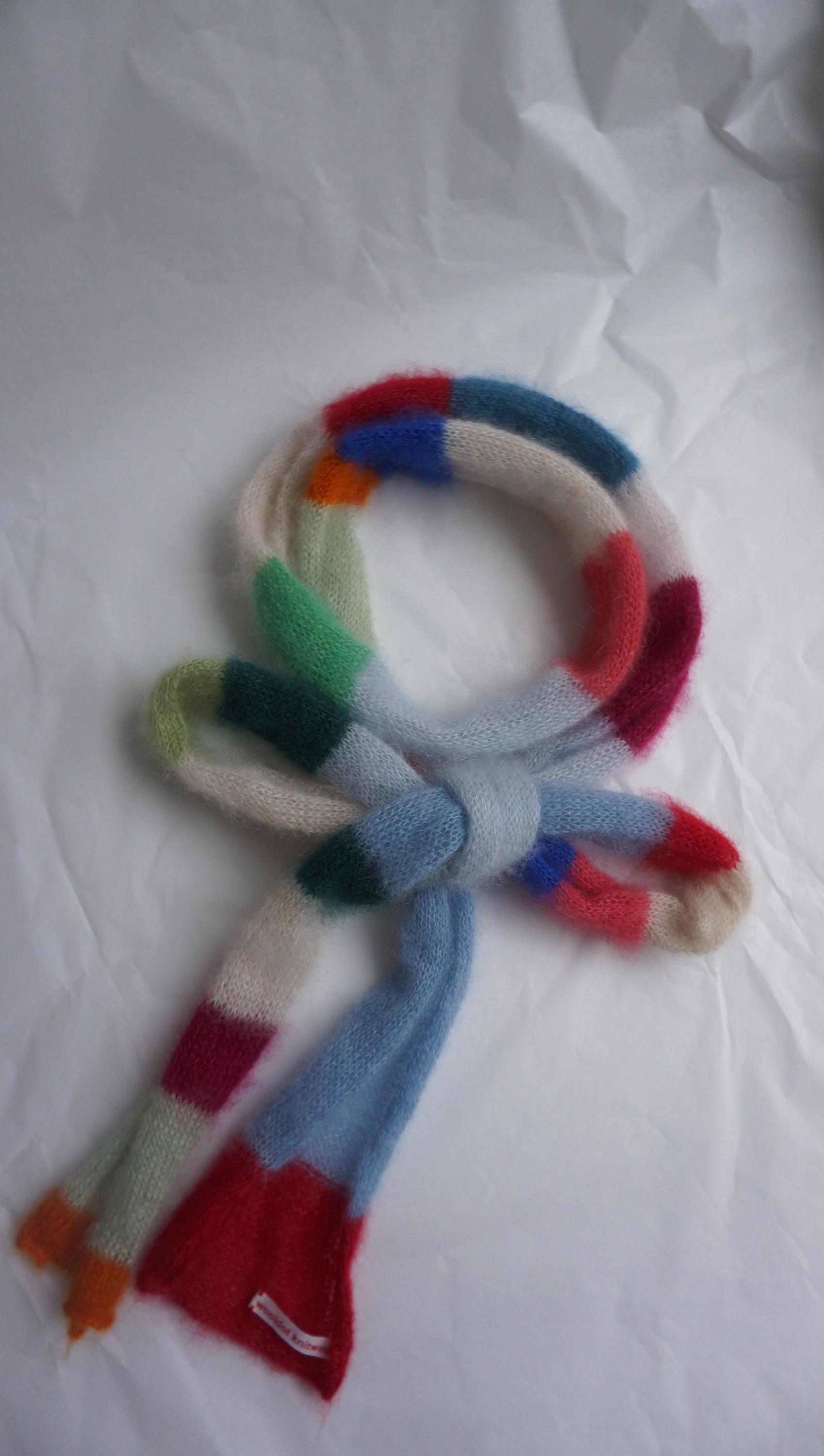 Skinny Fluffy Mohair Silk Scarf - Thin and Long - Multicolored ...