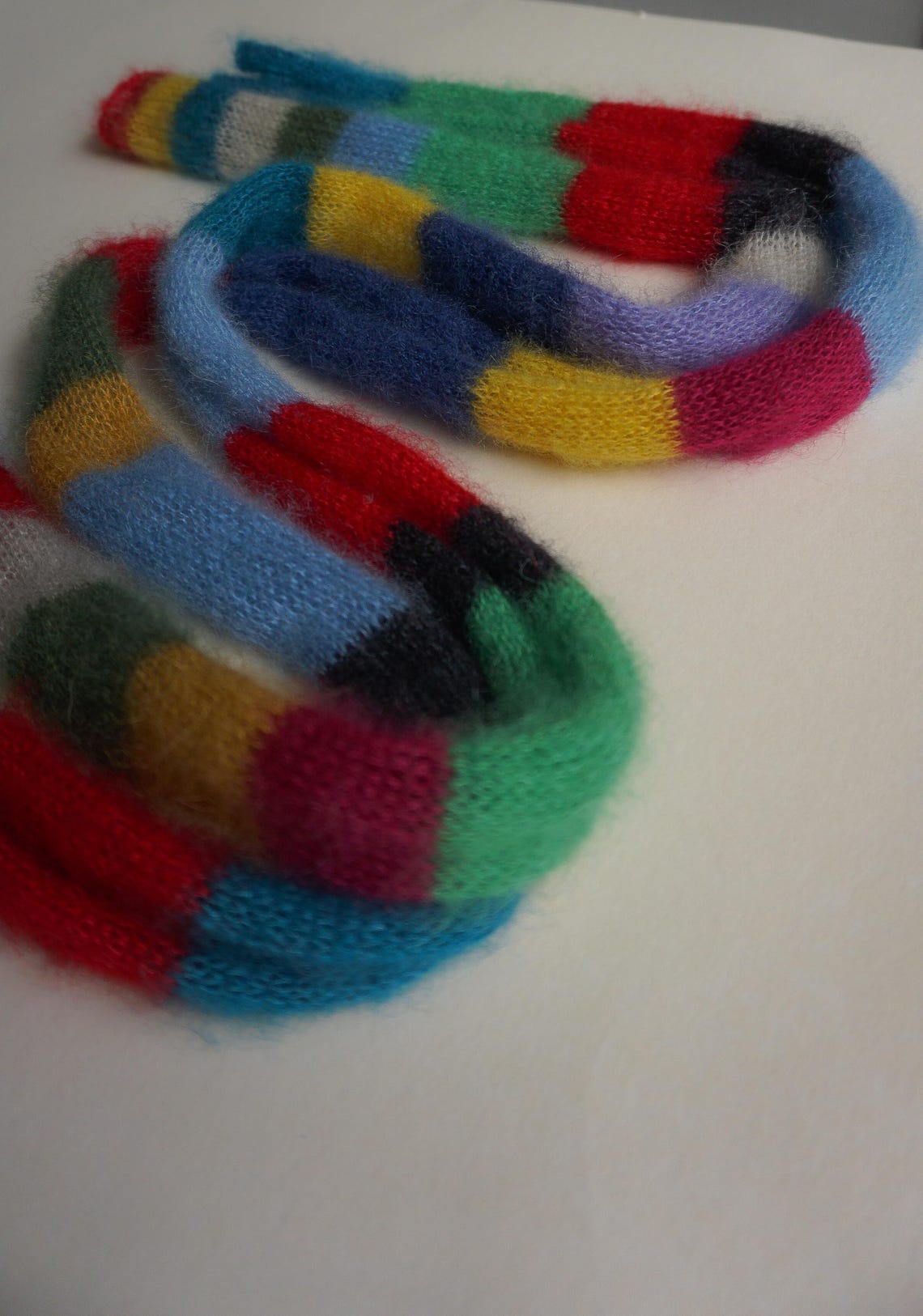 Skinny Fluffy Mohair Silk Scarf - Thin and Long - Multicolored ...