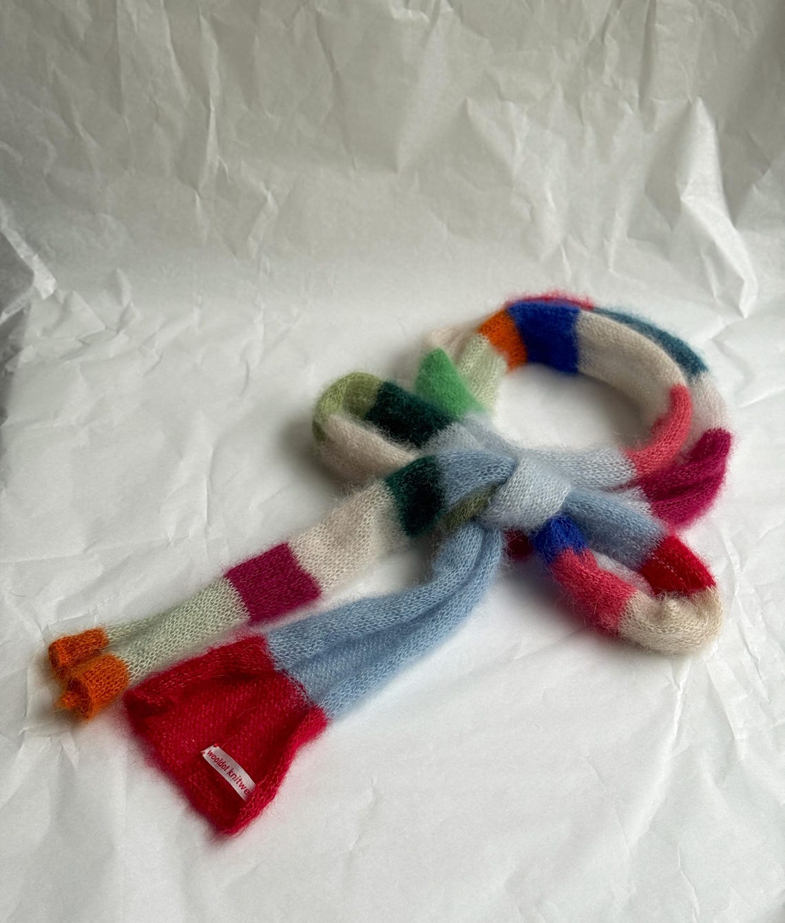 Skinny Fluffy Mohair Silk Scarf - Thin and Long - Multicolored ...
