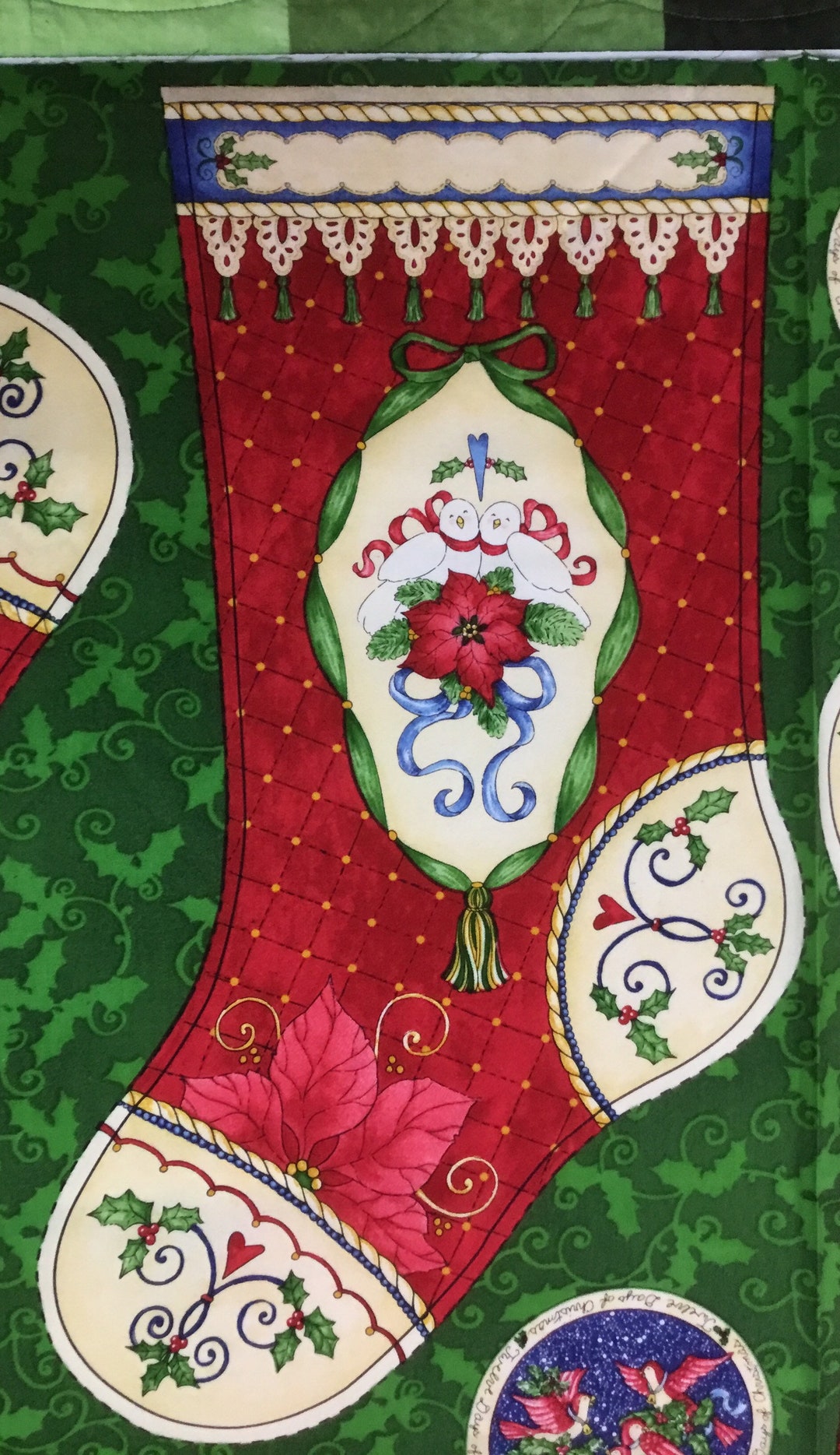 DIY Christmas Stocking Panels, 12 Days of Christmas, 4 Printed Images ...