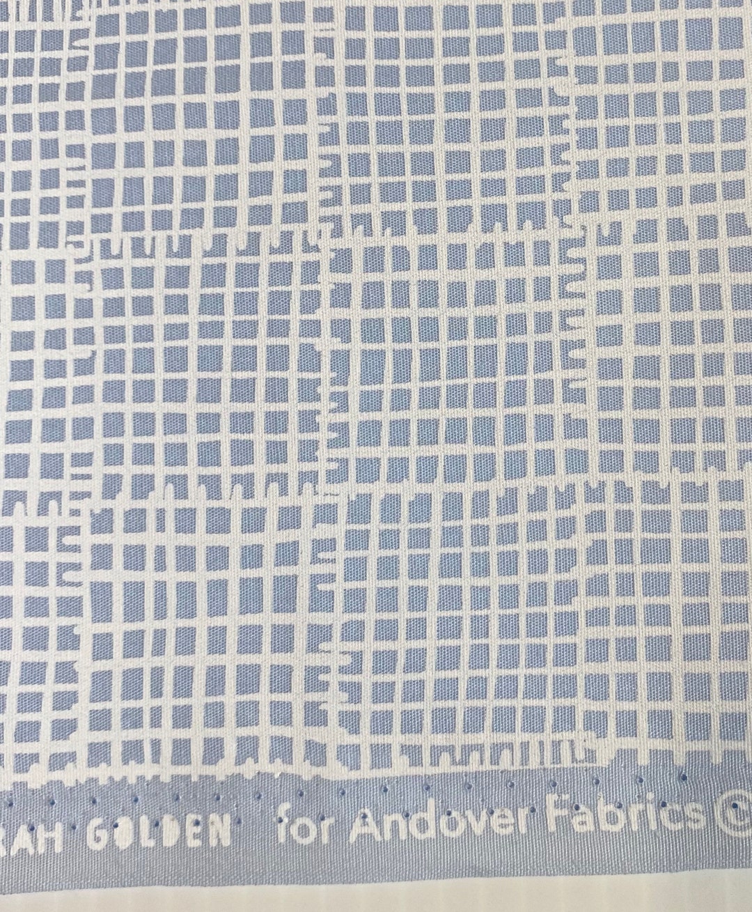 Blue and White Squares, Woven Cotton Fabric, Screen Weave Look, Quilt ...