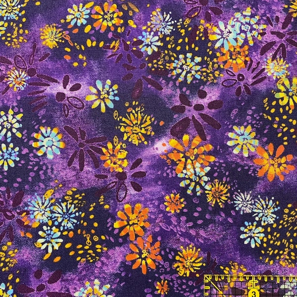 Purple Floral Fabric - Etsy