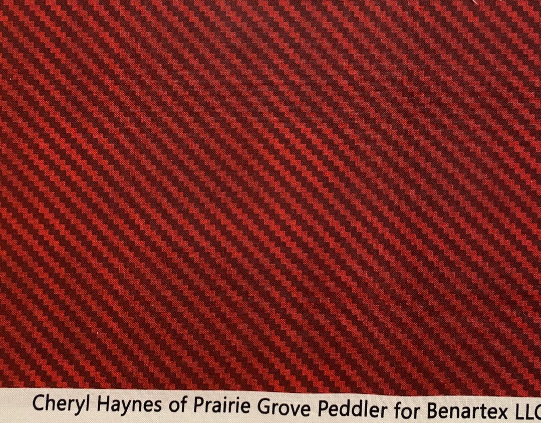 Deep Red Sawtooth Stripe Cotton Fabric: Quilt Shop Quality - Etsy