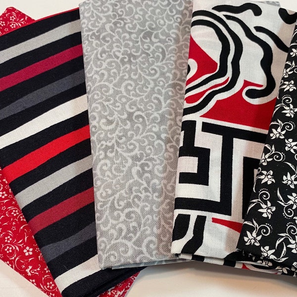 Red Gray Fabric - Etsy