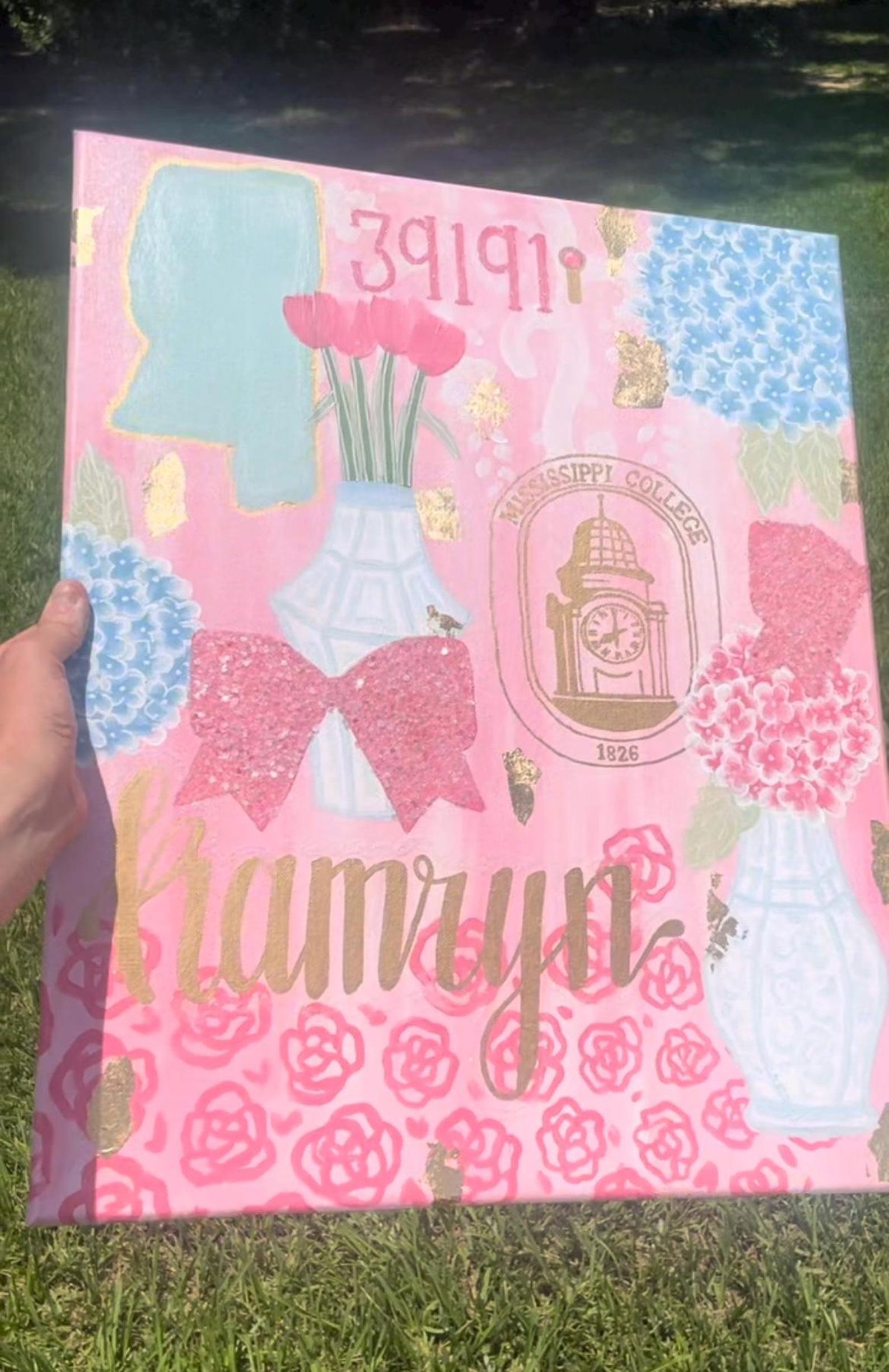 Custom Hand Painted College University Preppy Dorm Painting Wall Decor ...