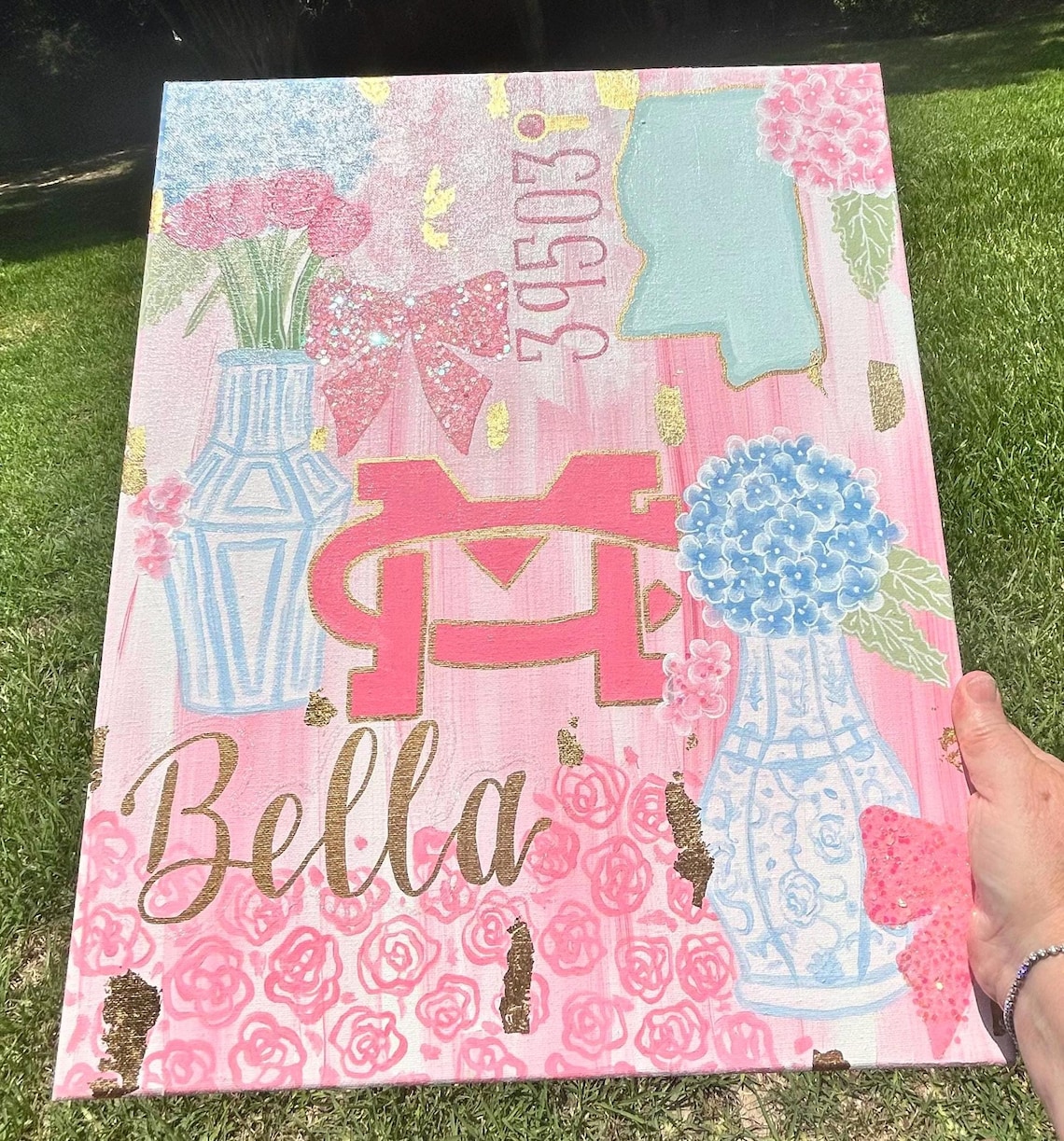 Custom Hand Painted College University Preppy Dorm Painting Wall Decor ...