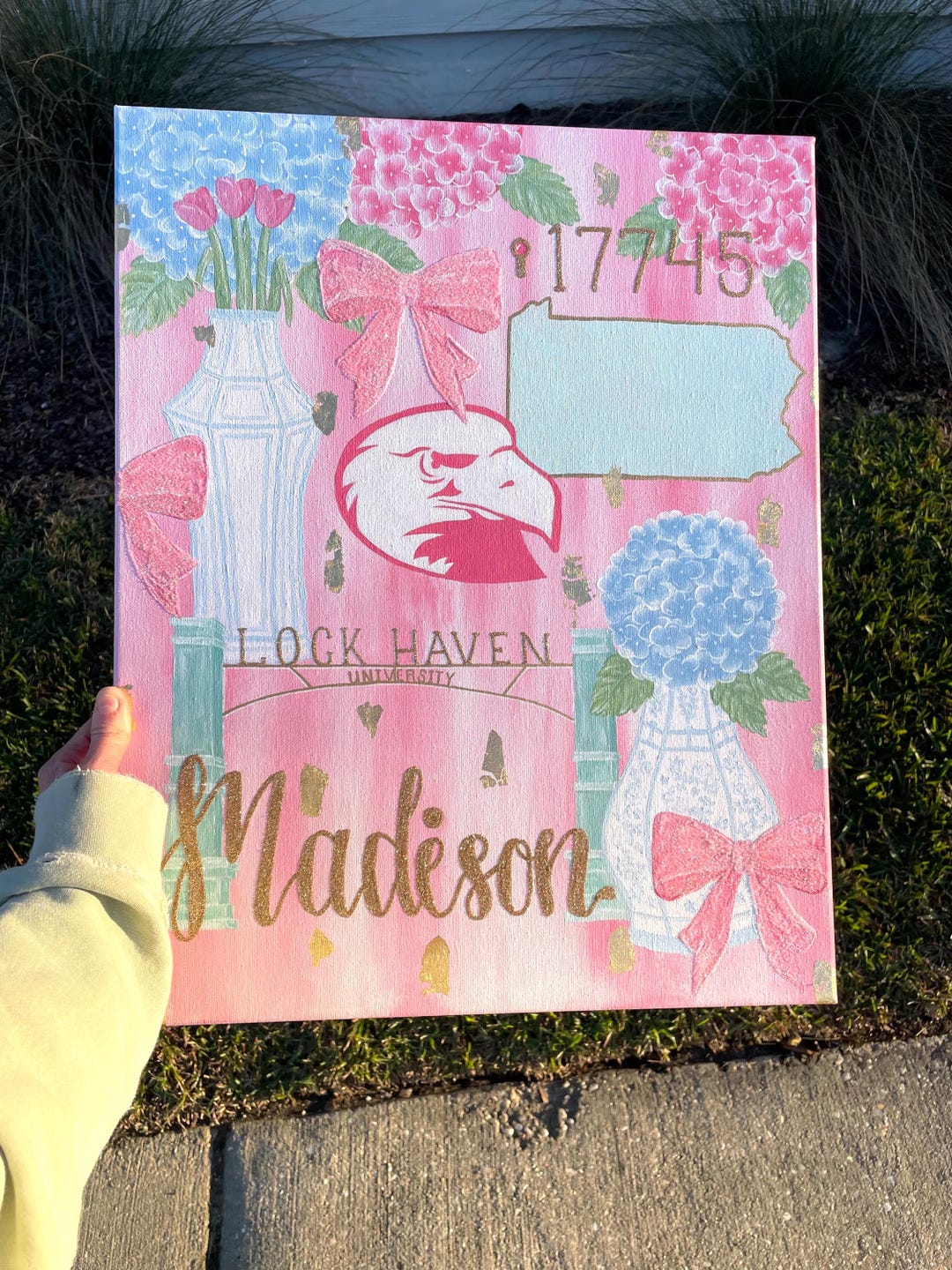 Custom Hand Painted College University Preppy Dorm Painting Wall Decor ...