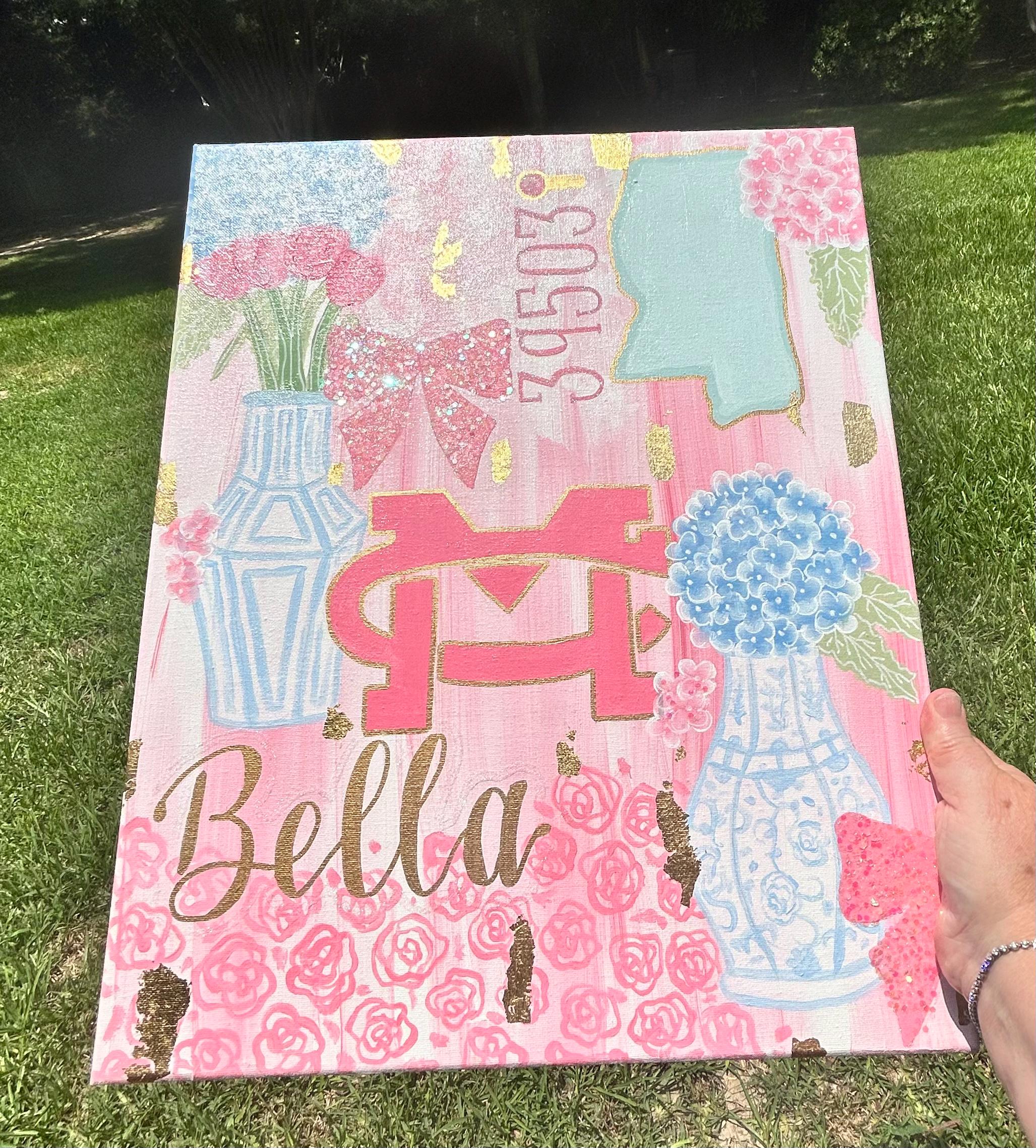 Custom Hand Painted College University Preppy Dorm Painting Wall Decor ...