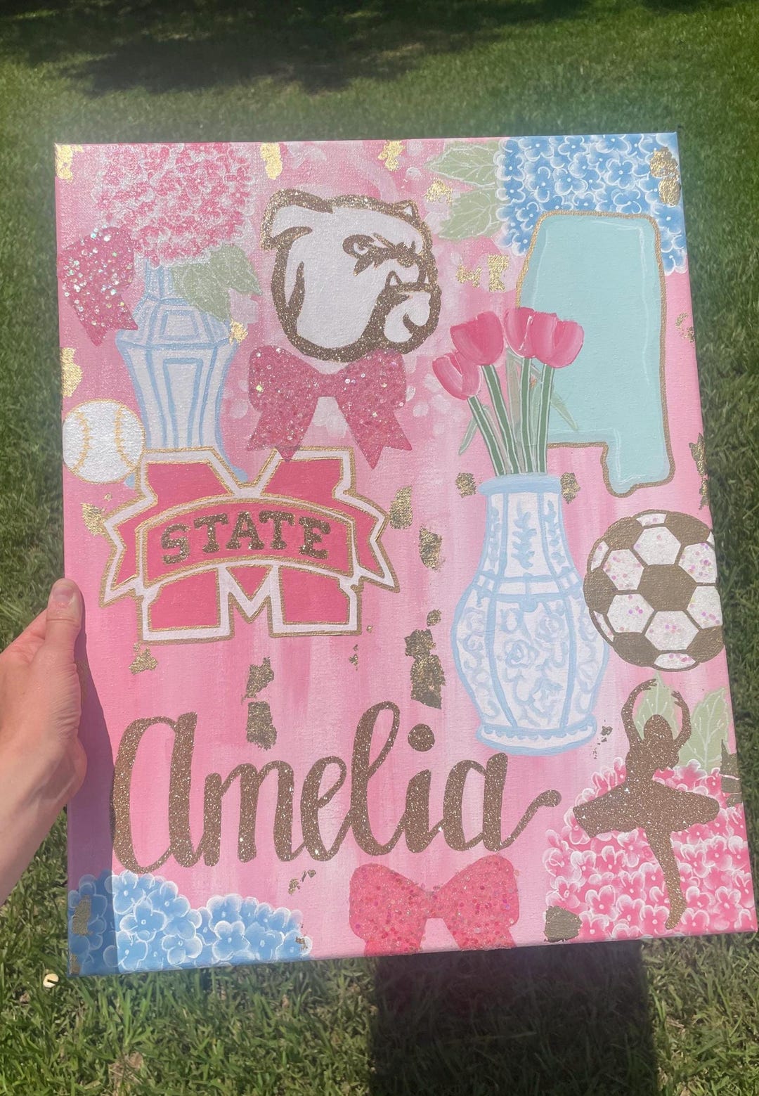 Custom Hand Painted College University Preppy Dorm Painting Wall Decor ...