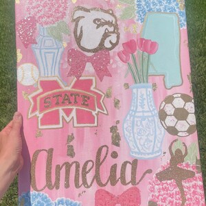 Custom Hand Painted College University Preppy Dorm Painting Wall Decor ...