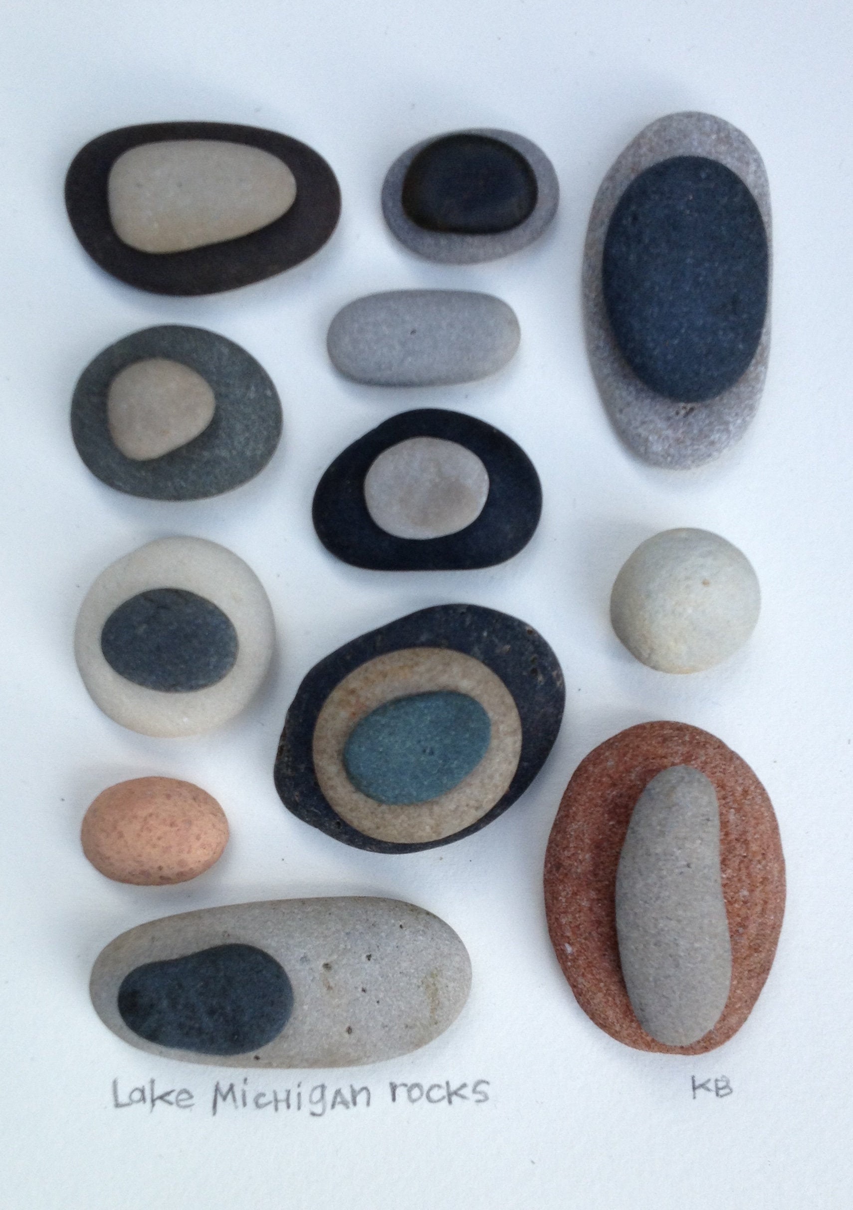 Lake Michigan Rock Collage in Shadow Box Frame - Etsy