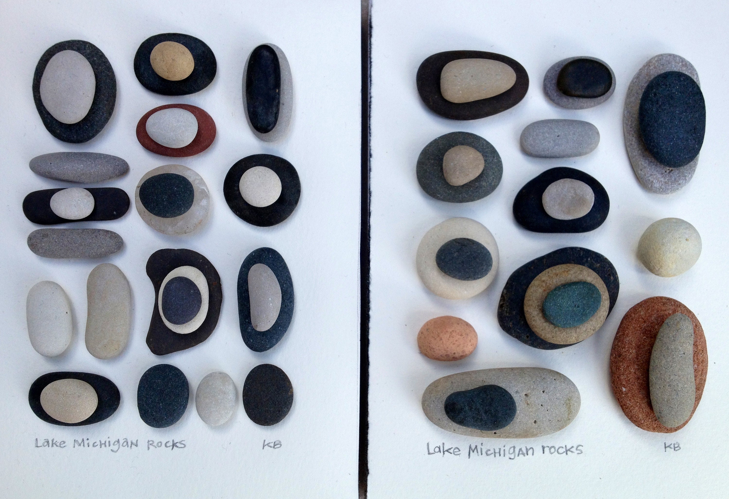 Lake Michigan Rock Collage in Shadow Box Frame - Etsy