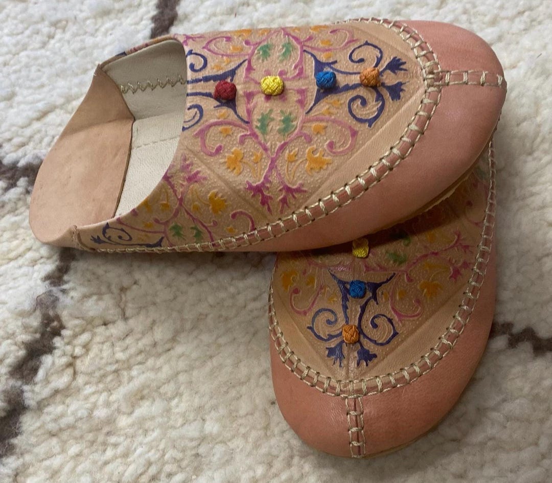 Moroccan Leather Women Slippers/babouche/ Handmade by Artisans in Fes ...